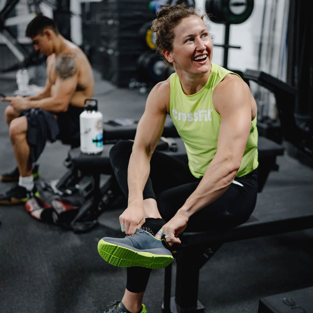 Women's Ballistic Trainers - Wolf Grey + Acid Lime W / Acid Lime Refle ...