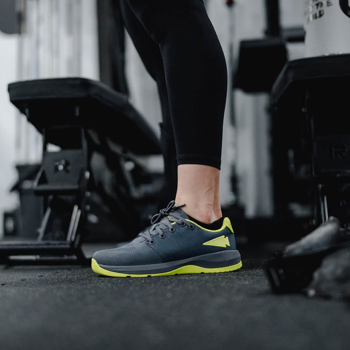 Women's Ballistic Trainers - Wolf Grey + Acid Lime W / Acid Lime Refle ...